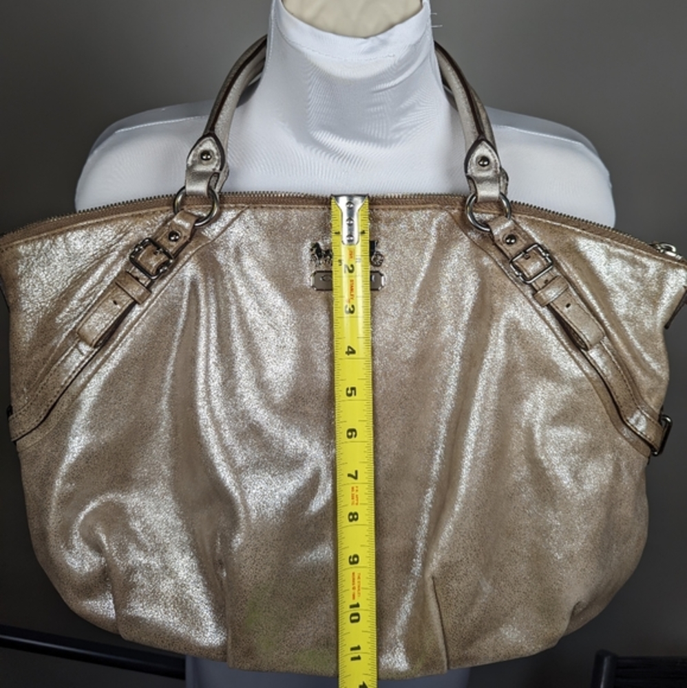 Coach Madison Sophia Leather Gold Metallic Shoulder B… - Gem